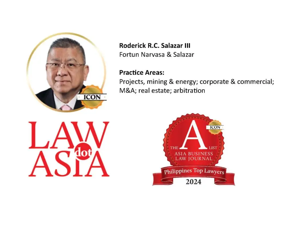 The 2024 A List-Philippines Top Lawyers - Fortun, Narvasa and Salazar Law